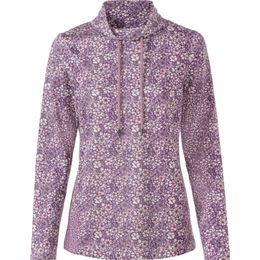 CR&Eacute;ATION L Damen Print-Shirt mit Tunnelzug feige-mauve-bedruckt Gr&ouml;&szlig;e 40