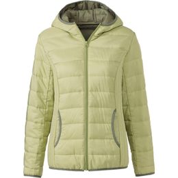 CR&Eacute;ATION L Damen Steppjacke mit Kontrast-Paspeln lindgr&uuml;n-khaki Gr&ouml;&szlig;e 19
