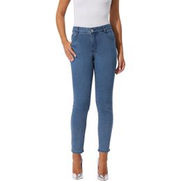 CR&Eacute;ATION L Damen 5-Pocket-Jeans mit Glitzersteinchen blue-bleached Gr&ouml;&szlig;e 40