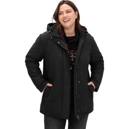 sheego Damen Parka in Oversize-Form schwarz Gr&ouml;&szlig;e 42