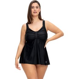 sheego Damen Tankini-Oberteil mit Raffung im Brustbereich schwarz Gr&ouml;&szlig;e 50B
