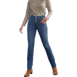 CR&Eacute;ATION L Damen Jeans mit 3-Knopf- und Rei&szlig;verschluss blue-stone-washed Gr&ouml;&szlig;e 20