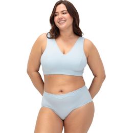 sheego Damen B&uuml;gelloser BH in Bustier-Form, im Doppelpack marine + hellblau Gr&ouml;&szlig;e 100D