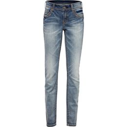 Heine Damen R&ouml;hrenjeans mit Stickerei bleached Gr&ouml;&szlig;e 42