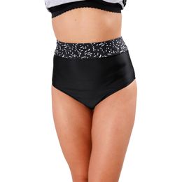 CR&Eacute;ATION L Damen Bikini-Hose mit bedruckter Blende schwarz Gr&ouml;&szlig;e 38