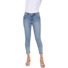 CR&Eacute;ATION L Damen 7/8-Jeans in Destroyed-Optik blue-bleached Gr&ouml;&szlig;e 38