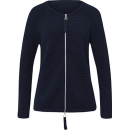 Heine Damen Strickjacke in dezentem Glanz marine Gr&ouml;&szlig;e 36
