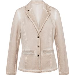 Heine Damen Sweatblazer mit Ziersteinen beige Gr&ouml;&szlig;e 34