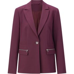 CR&Eacute;ATION L Damen Blazer mit Zier-Rei&szlig;verschl&uuml;ssen burgund Gr&ouml;&szlig;e 40