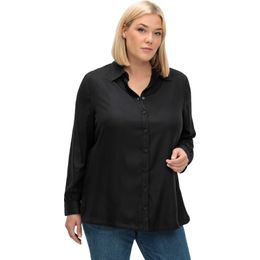 sheego Damen Klassische Bluse aus Twillqualit&auml;t schwarz Gr&ouml;&szlig;e 56
