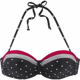 Lascana Damen Bandeau-Bikini-Top schwarz-rot Gr&ouml;&szlig;e 34B