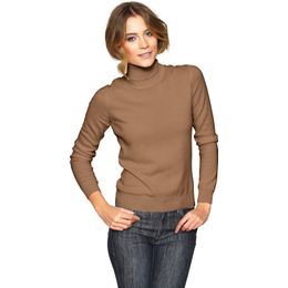 Heine Damen Kaschmirpullover mit Rollkragen camel Gr&ouml;&szlig;e 42/44