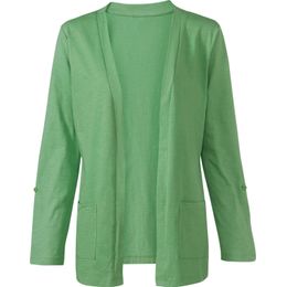 Damen Shirtjacke mit Flammgarn-Struktur apfel, Gr&ouml;&szlig;e 36