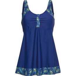feel good Damen Tankini-Oberteil mit Softcups royalblau-blaugr&uuml;n-bedruckt Gr&ouml;&szlig;e 38B