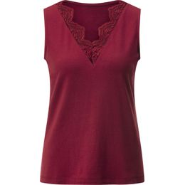 CR&Eacute;ATION L Damen Spitzentop in weicher Modal-Qualit&auml;t kirsche Gr&ouml;&szlig;e 38