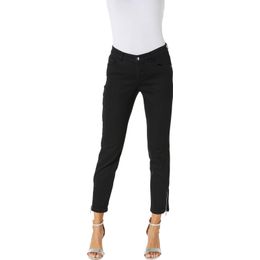 Ascari Damen 5-Pocket-Jeans mit Strass-Applikation schwarz Gr&ouml;&szlig;e 38