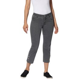 CR&Eacute;ATION L Damen 7/8-Jeans mit Zierkn&ouml;pfen am Beinabschluss grey-denim Gr&ouml;&szlig;e 19