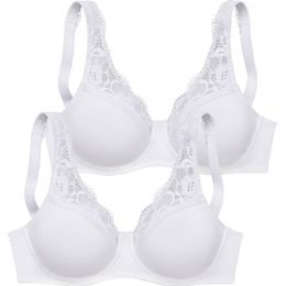 Petite Fleur Damen Minimizer-BH 2x wei&szlig; Gr&ouml;&szlig;e 75C