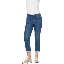 Heine Damen 5-Pocket-Jeans mit fixiertem Umschlag blue-stone-washed Gr&ouml;&szlig;e 50
