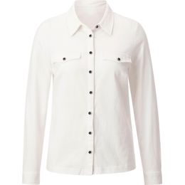 CR&Eacute;ATION L Damen Jersey-Bluse mit Zier-Brusttaschen ecru Gr&ouml;&szlig;e 40