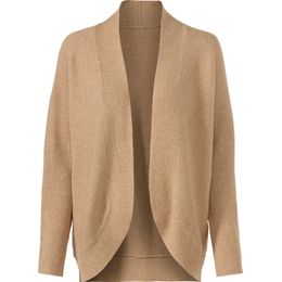 CR&Eacute;ATION L Damen Strickjacke in Melange-Qualit&auml;t camel-meliert Gr&ouml;&szlig;e 38