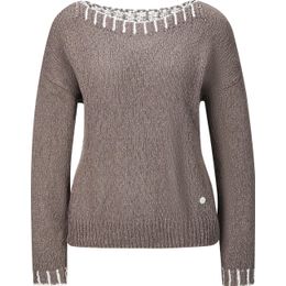 CREATION L PREMIUM Damen Baumwollpullover in Grobstrick-Qualit&auml;t taupe Gr&ouml;&szlig;e 38