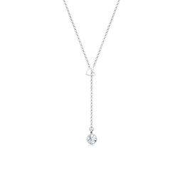 Elli Damen Collierkettchen &raquo;Y-Kette Herz mit Kristallen von Swarovski 925 Sterling Silber&laquo; silber