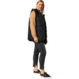 sheego Damen Steppweste in A-Linie schwarz Gr&ouml;&szlig;e 52