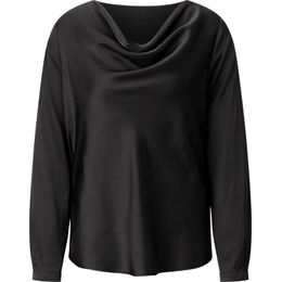 CR&Eacute;ATION L Damen Satinbluse mit edlem, mattem Schimmer schwarz Gr&ouml;&szlig;e 40