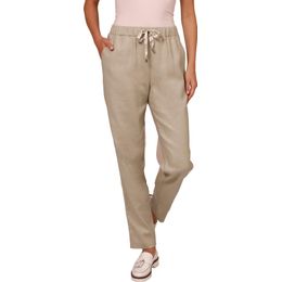 CREATION L PREMIUM Damen Leinenhose in Jogpant-Form beige Gr&ouml;&szlig;e 36