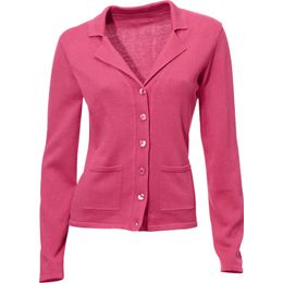 Heine Damen Feinstrickjacke mit Reverskragen pink Gr&ouml;&szlig;e 36
