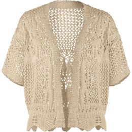 CR&Eacute;ATION L Damen Bolero in Ajourstrick sand Gr&ouml;&szlig;e 38