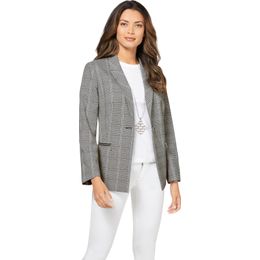 CR&Eacute;ATION L Damen Blazer mit Zipper-Taschen schwarz-wei&szlig;-kariert Gr&ouml;&szlig;e 36