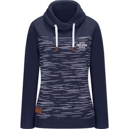 CR&Eacute;ATION L Damen Sweatshirt aus innen angerautem Baumwoll-Mix marine-bedruckt Gr&ouml;&szlig;e 36