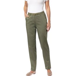 CR&Eacute;ATION L Damen Chinohose inklusive G&uuml;rtel khaki Gr&ouml;&szlig;e 19