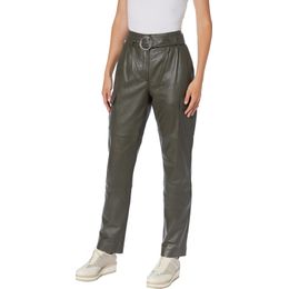 Heine Damen Lederhose im Cargo-Style khaki Gr&ouml;&szlig;e 40