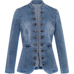 Heine Damen Jeansblazer mit H&auml;kchenverschluss blue-bleached Gr&ouml;&szlig;e 44