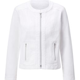 CR&Eacute;ATION L Damen Jeansblazer mit Schulterpolstern wei&szlig; Gr&ouml;&szlig;e 36