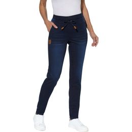 CR&Eacute;ATION L Damen Schlupfjeans mit Tunnelzug und Bindeband dark blue Gr&ouml;&szlig;e 40