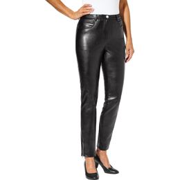 CR&Eacute;ATION L Damen Lederimitathose mit leichtem Glanz schwarz Gr&ouml;&szlig;e 40