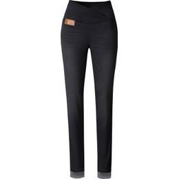 CR&Eacute;ATION L Damen Stretch-Jeans mit &uuml;berlappendem Bund black denim Gr&ouml;&szlig;e 40