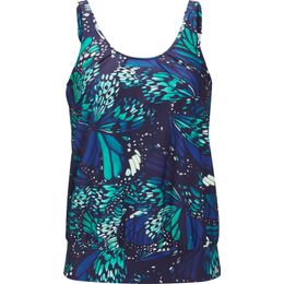 feel good Damen Tankini-Oberteil mit Schmetterling-Druck marine-royalblau-bedruckt Gr&ouml;&szlig;e 38C