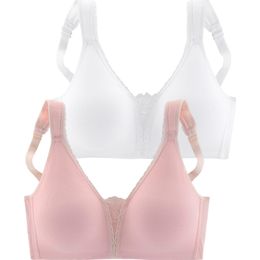 Petite Fleur Damen Soft-BH rosa+wei&szlig; Gr&ouml;&szlig;e 105B