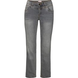 sheego Damen Gerade Jeans mit Used-Effekten grey denim Gr&ouml;&szlig;e 21