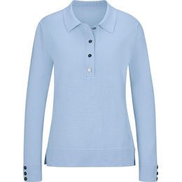 CREATION L PREMIUM Damen Polopullover aus mercerisierter Baumwolle eisblau Gr&ouml;&szlig;e 36