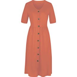 CR&Eacute;ATION L Damen Baumwollkleid mit Knopfleiste papaya Gr&ouml;&szlig;e 38