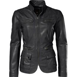 Heine Damen Lederjacke im Used-Look schwarz Gr&ouml;&szlig;e 48
