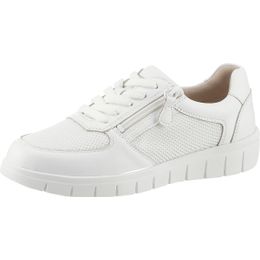 Caprice Damen Sneaker mit seitlichem Rei&szlig;verschluss wei&szlig;, Gr&ouml;&szlig;e 42