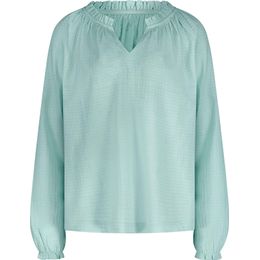 Damen Langarmbluse mit Raffung, strukturiert kalkmint, Gr&ouml;&szlig;e 40