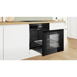 Bosch Induktions Herd-Set &raquo;HND677LS67&laquo; mit Backwagen Pyrolyse-Selbstreinigung Backwagen mit ausziehbarer T&uuml;r f&uuml;r bequemes Kochen & Backen schwarz LCD-